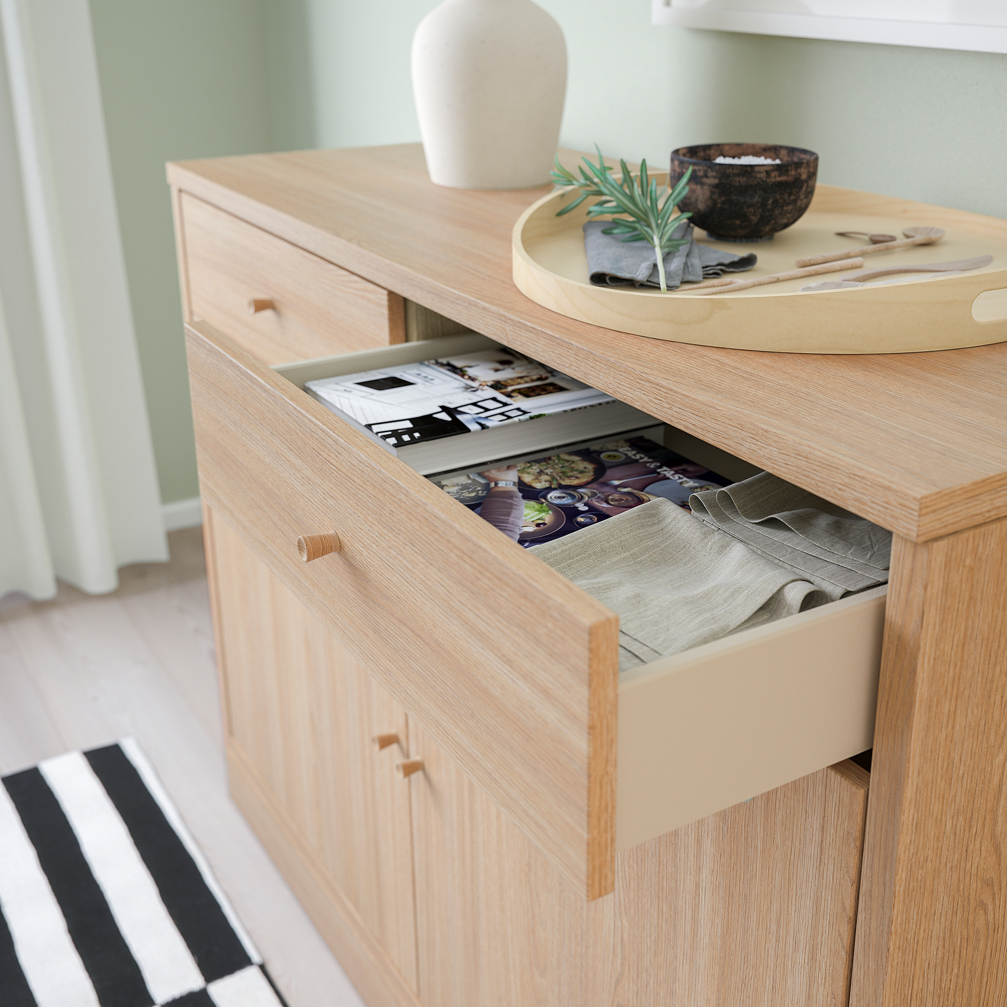 TONSTAD - sideboard, oak veneer, 121x47x90 cm | IKEA Taiwan Online