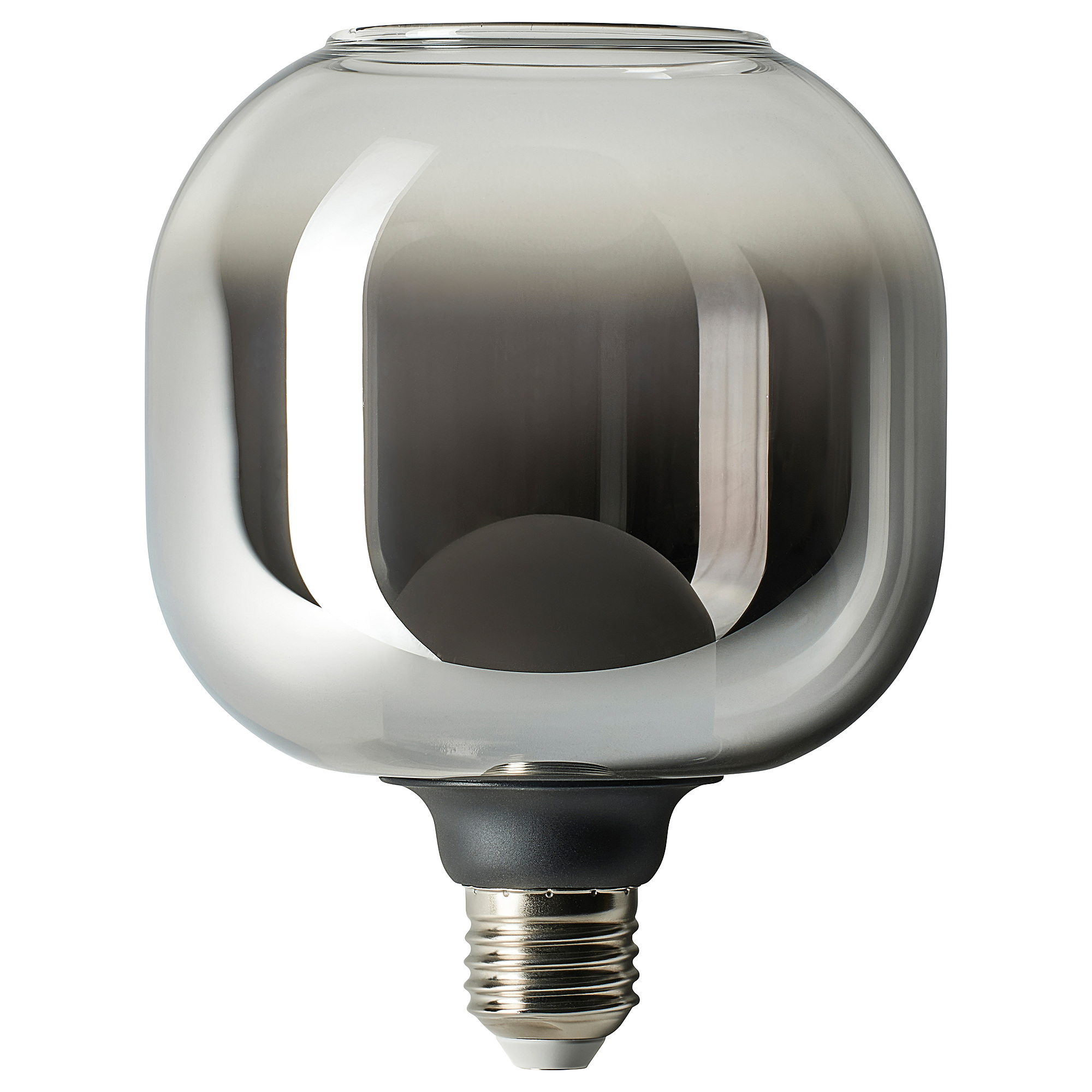 MOLNART - LED bulb E27 150 lumen, tube-shaped open-top/grey clear glass ...