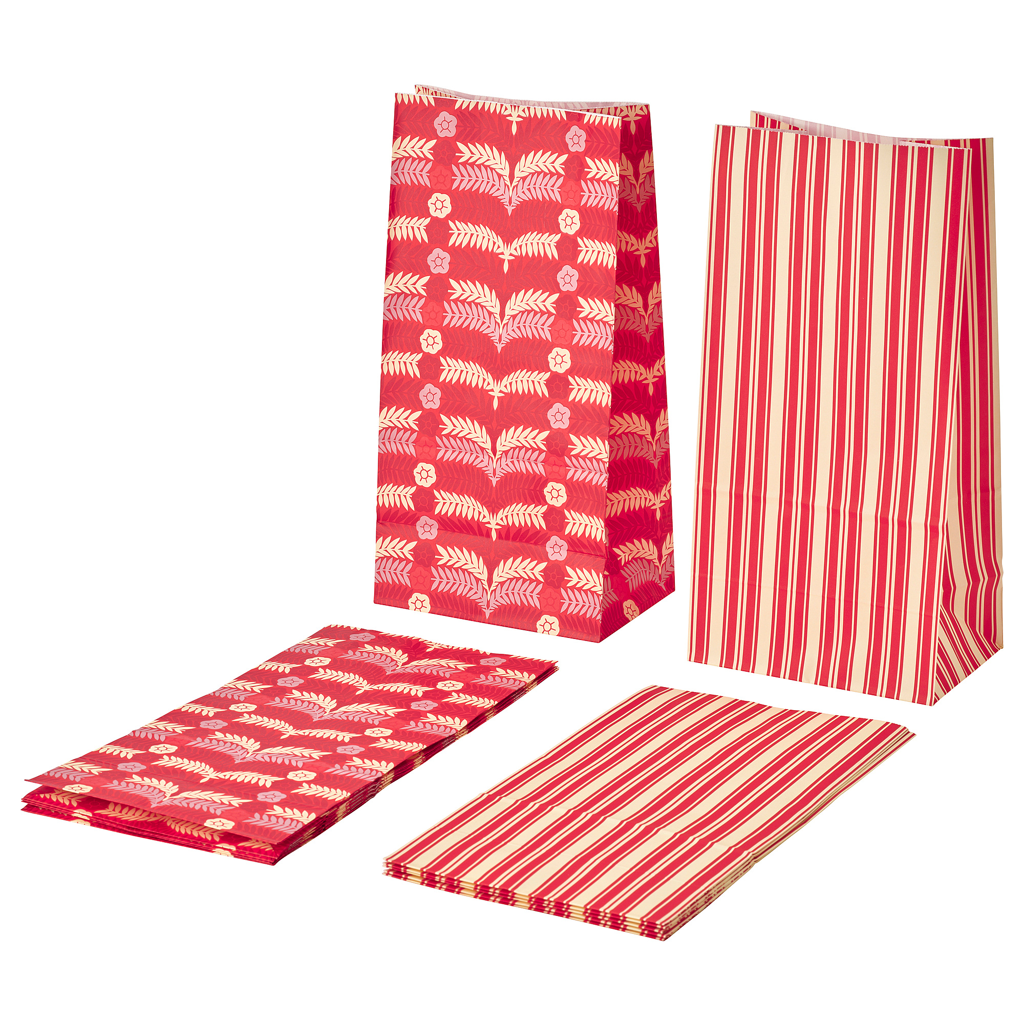 VINTERFINT - paper bag, mixed patterns red, 15x30 cm | IKEA Taiwan Online