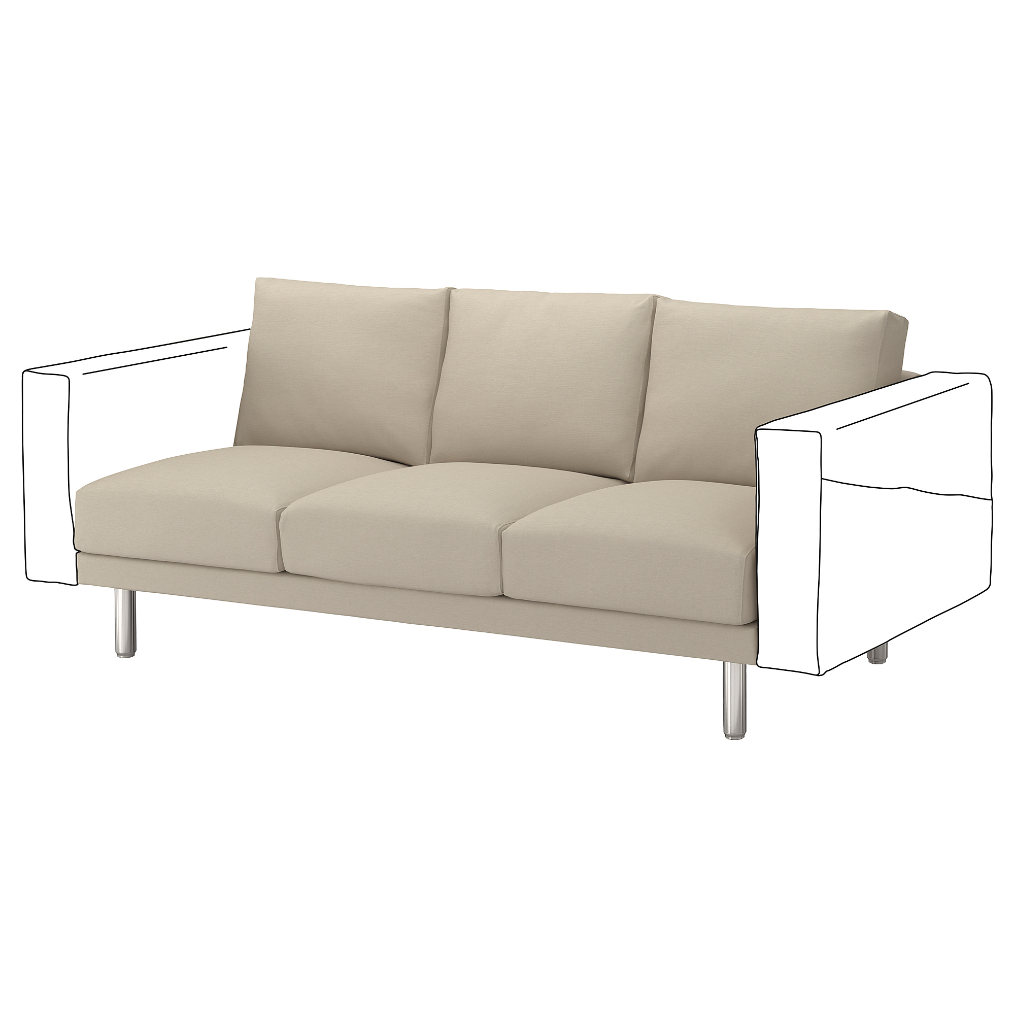 Norsborg 三人座沙發 Edum 米色 金屬 Ikea 線上購物