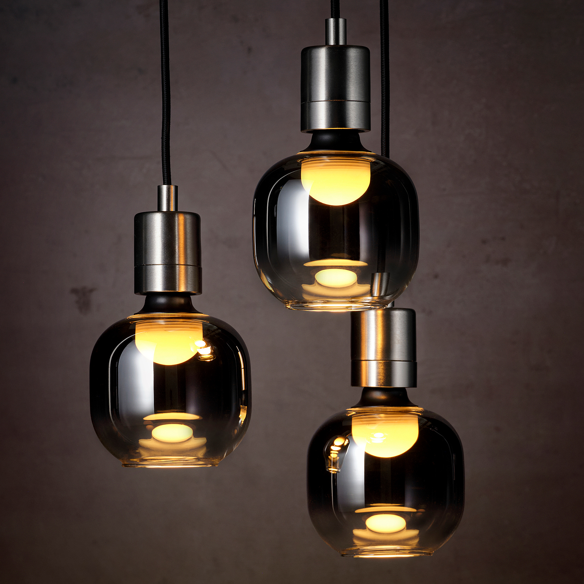 MOLNART - LED bulb E27 150 lumen, tube-shaped open-top/grey clear glass ...