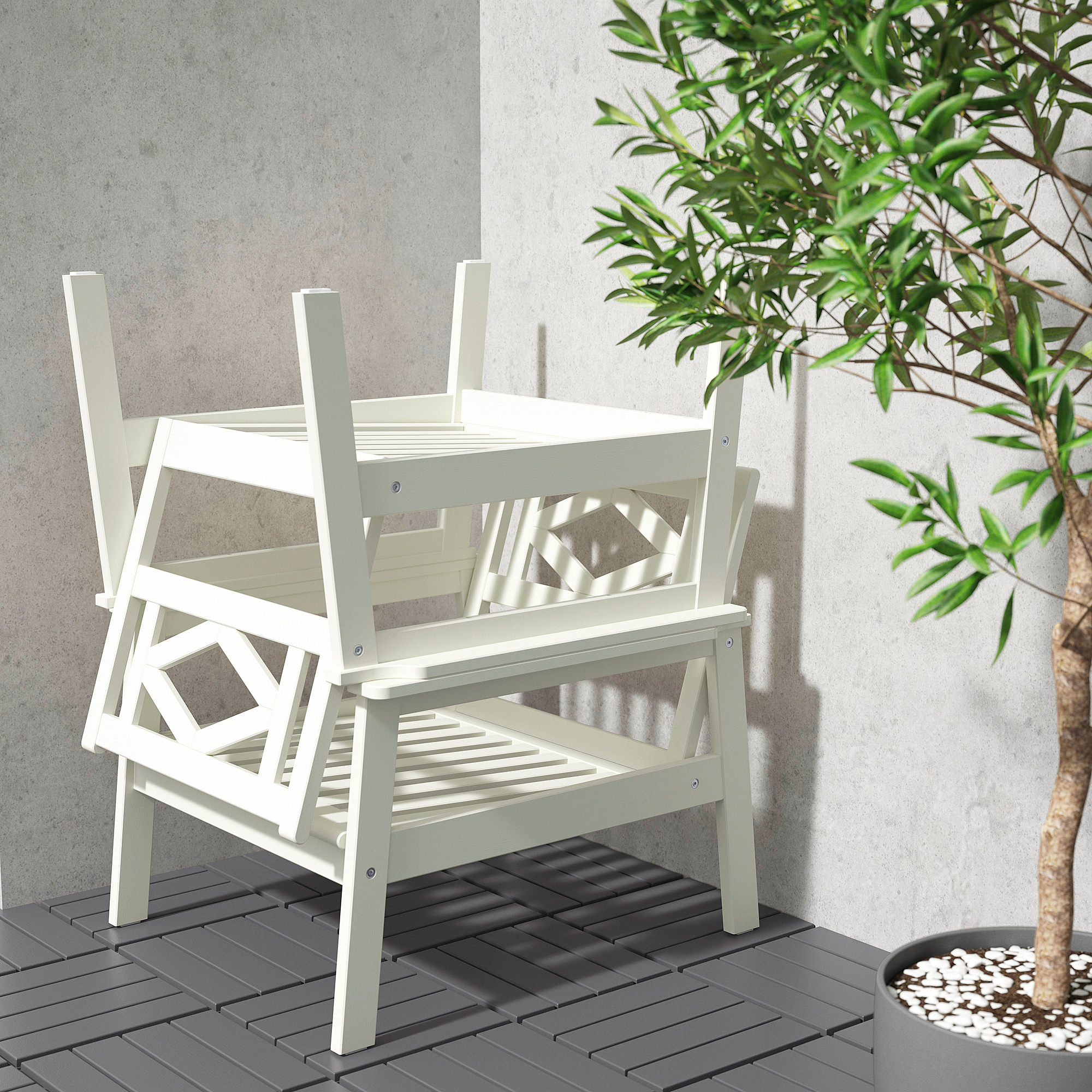 BONDHOLMEN - armchair, outdoor, white/beige, 30 cm | IKEA Taiwan Online