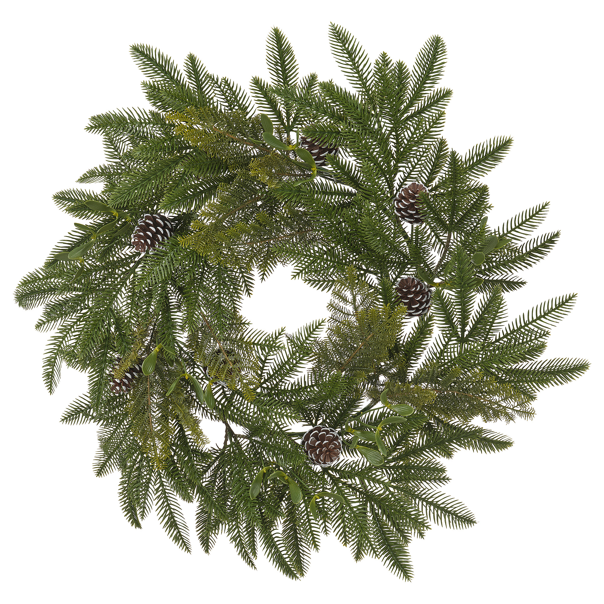 VINTERFINT - artificial wreath, in/outdoor/pine cone green, 60 cm ...
