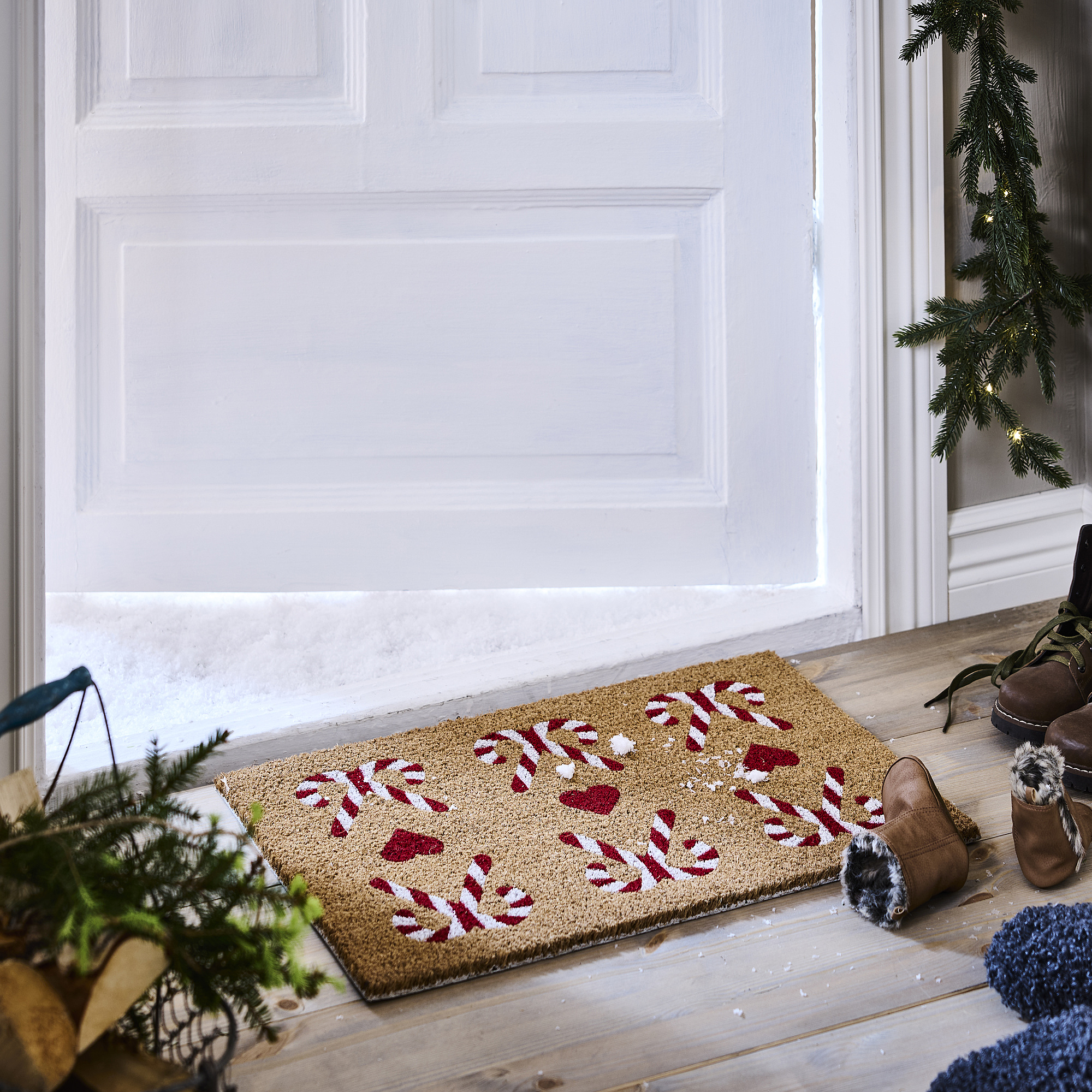 VINTERFINT - door mat, heart pattern natural, 40x60 cm | IKEA Taiwan Online
