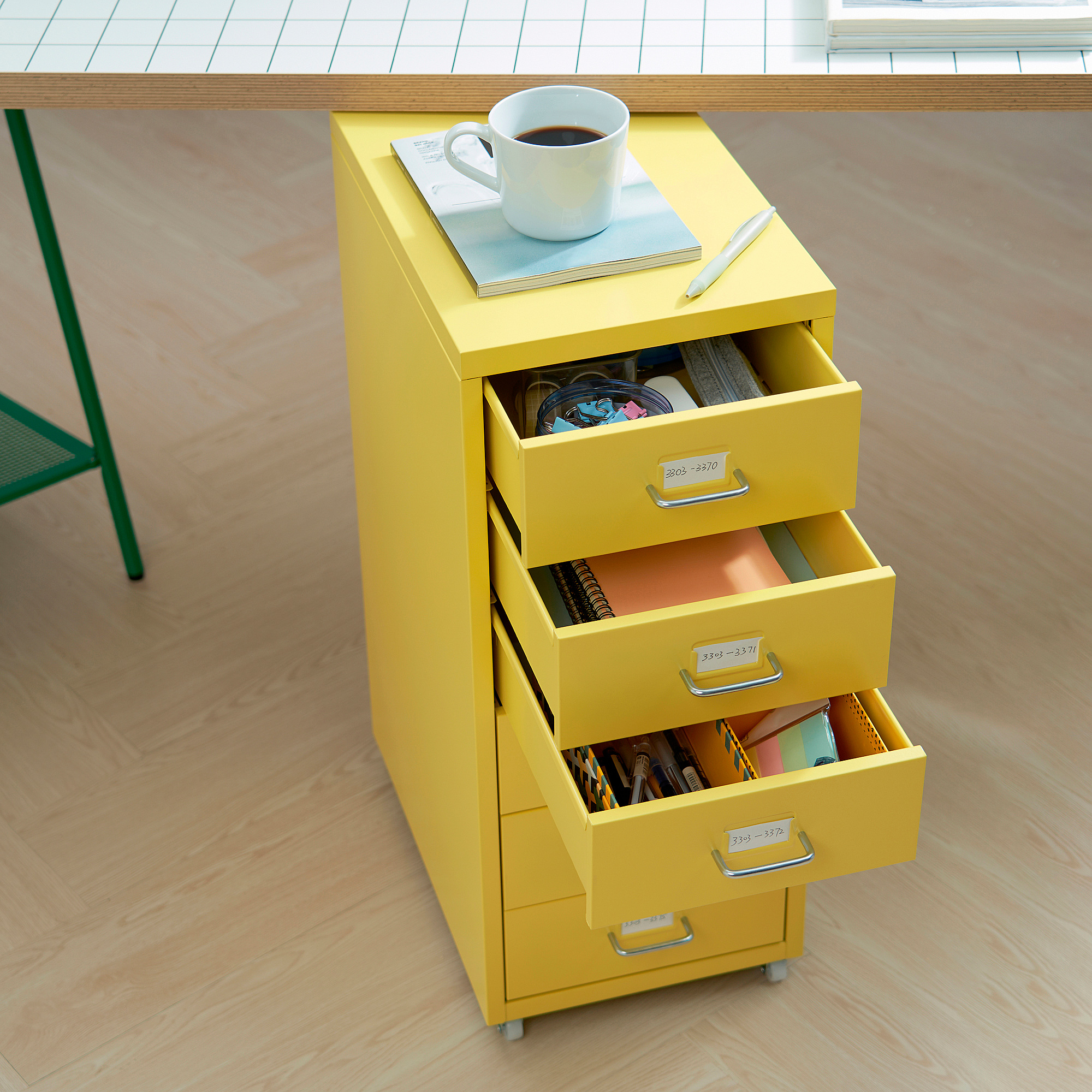 HELMER - drawer unit on castors, yellow, 28x69 cm | IKEA Taiwan Online