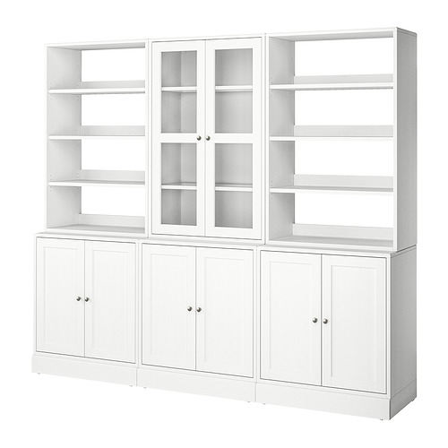 HAVSTA - storage combination w glass doors, white, 243x47x212 cm | IKEA ...