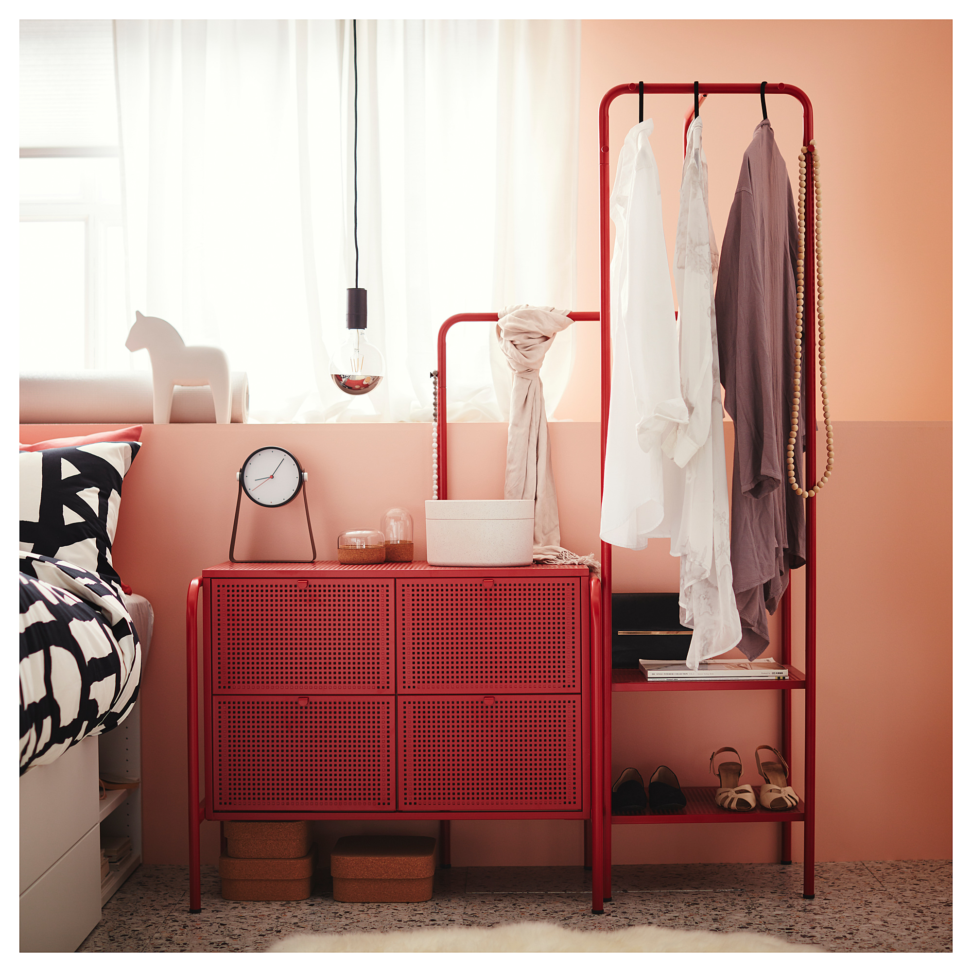 NIKKEBY - chest of 4 drawers, red | IKEA Taiwan Online
